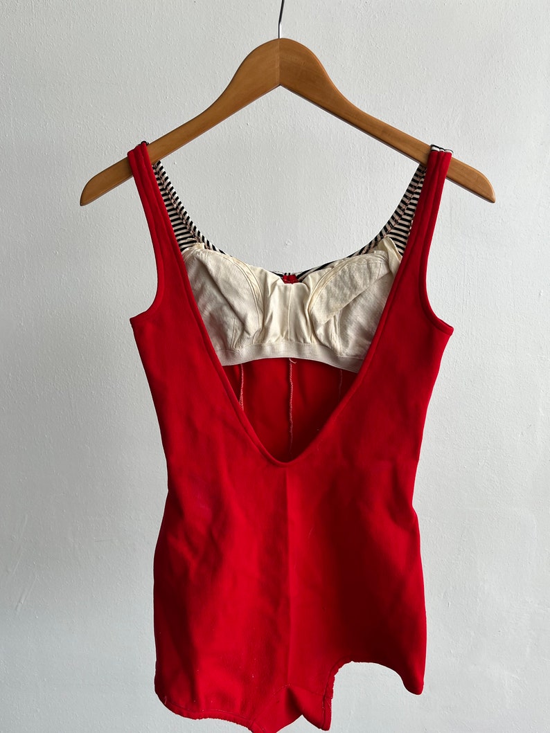 1950s 1960s Striped Red Bathing Suit Etsy
