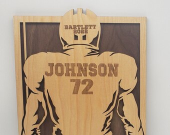 Personalized Football Gift for Boys, 3D Football Player Plaque ...