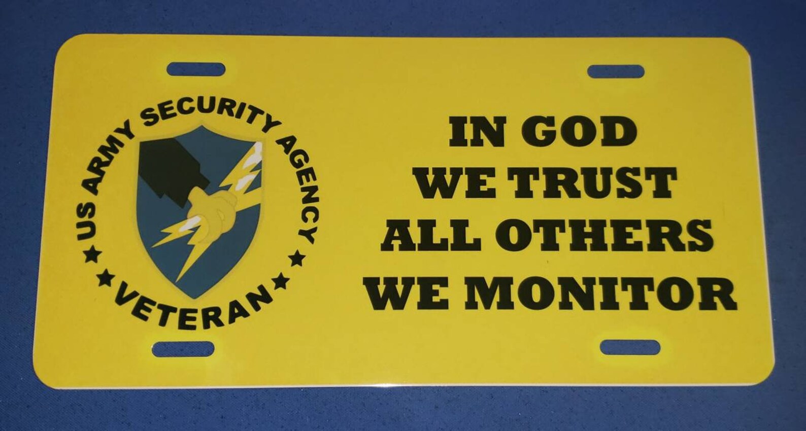 Army Security Agency Veteran License Plate. ASA Tag - Etsy