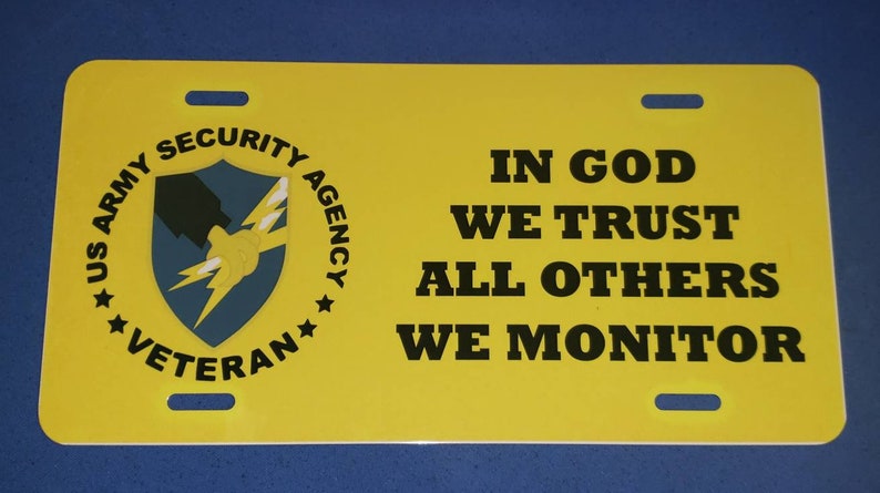 Army Security Agency Veteran License Plate. ASA Tag - Etsy