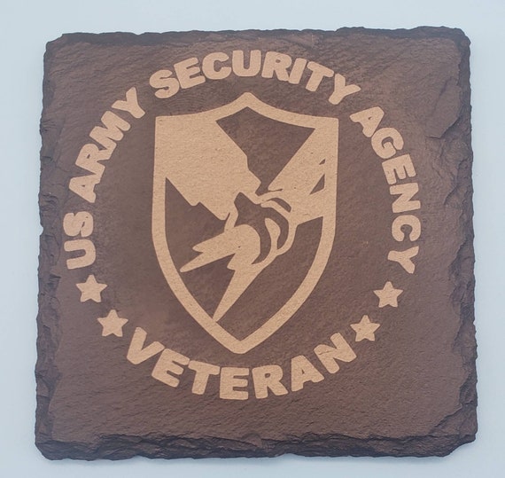 U.S. Army Security Agency Slate Engraved Drink Coaster. - Etsy