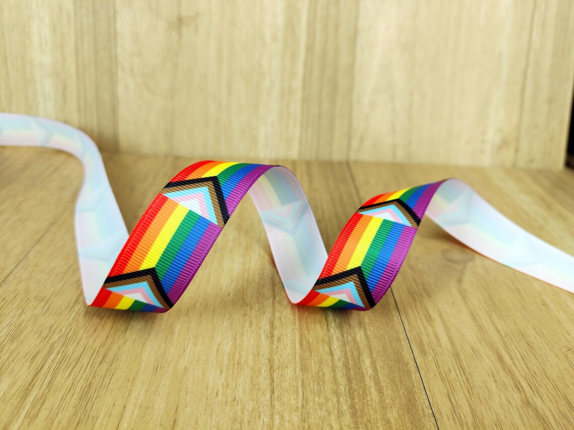 Progress Pride Flag Printed Grosgrain Ribbons 1-1/2 Inch7/8 - Etsy