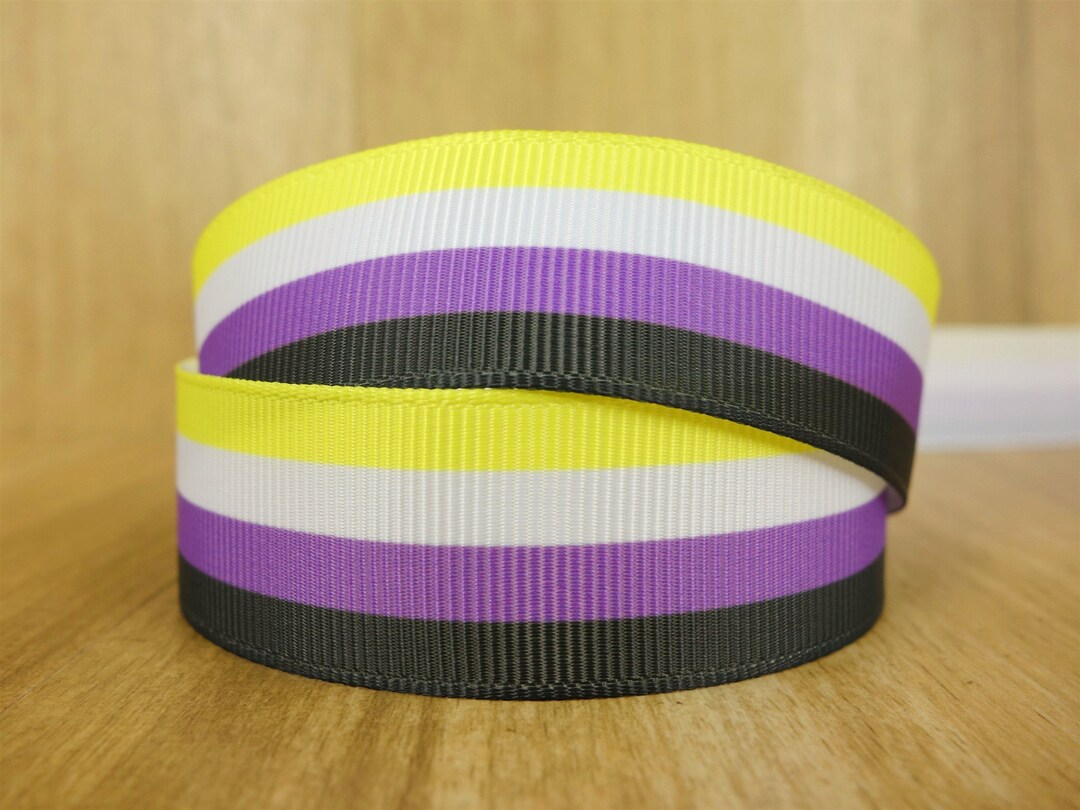 Non-binary Pride Flag Printed Grosgrain Ribbons - 3 Inch,2 Inch,1-1/2 ...
