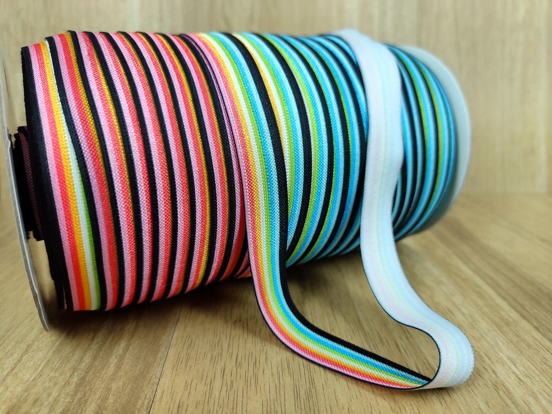 Queer Pride Flag Printed Elastic Ribbons 5/8 Inch, Stretchy Ribbon ...