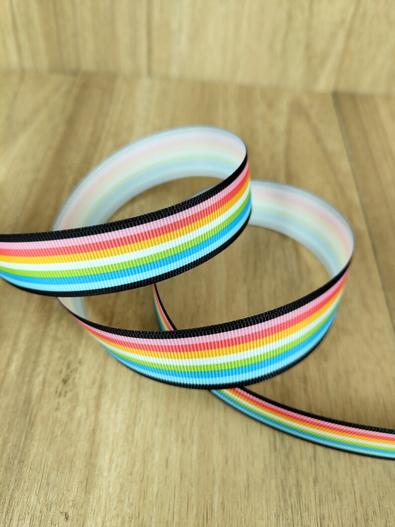 Queer Pride Flag Printed Grosgrain Ribbons 3 Inch,7/8 Inch,5/8 Inch,3/8 ...