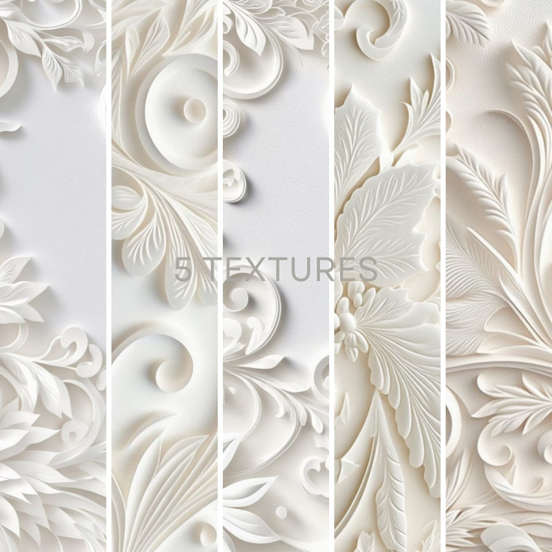 Ivory White Embossed Digital Paper Texture Pack Backgrounds Wedding ...