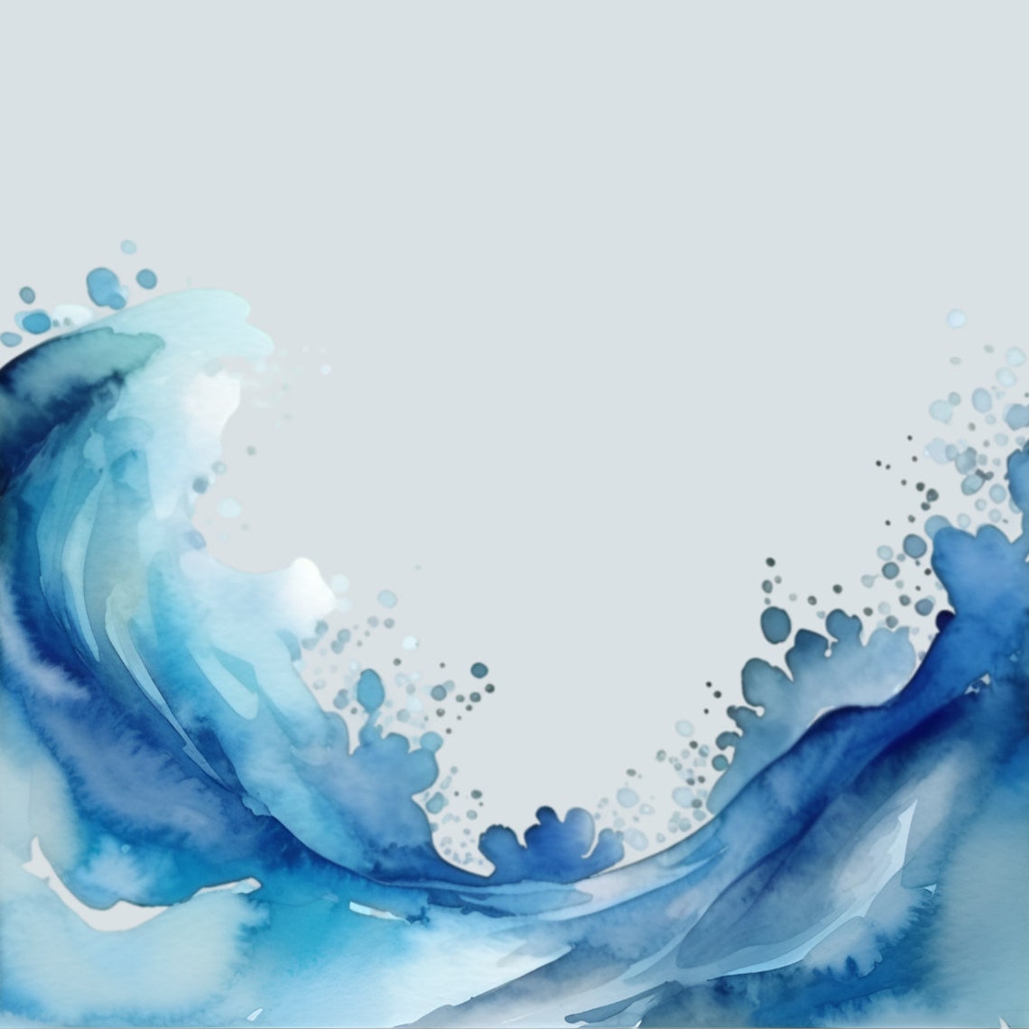 Watercolor Blue Wave Border Clipart Waves Transparent Background, High ...