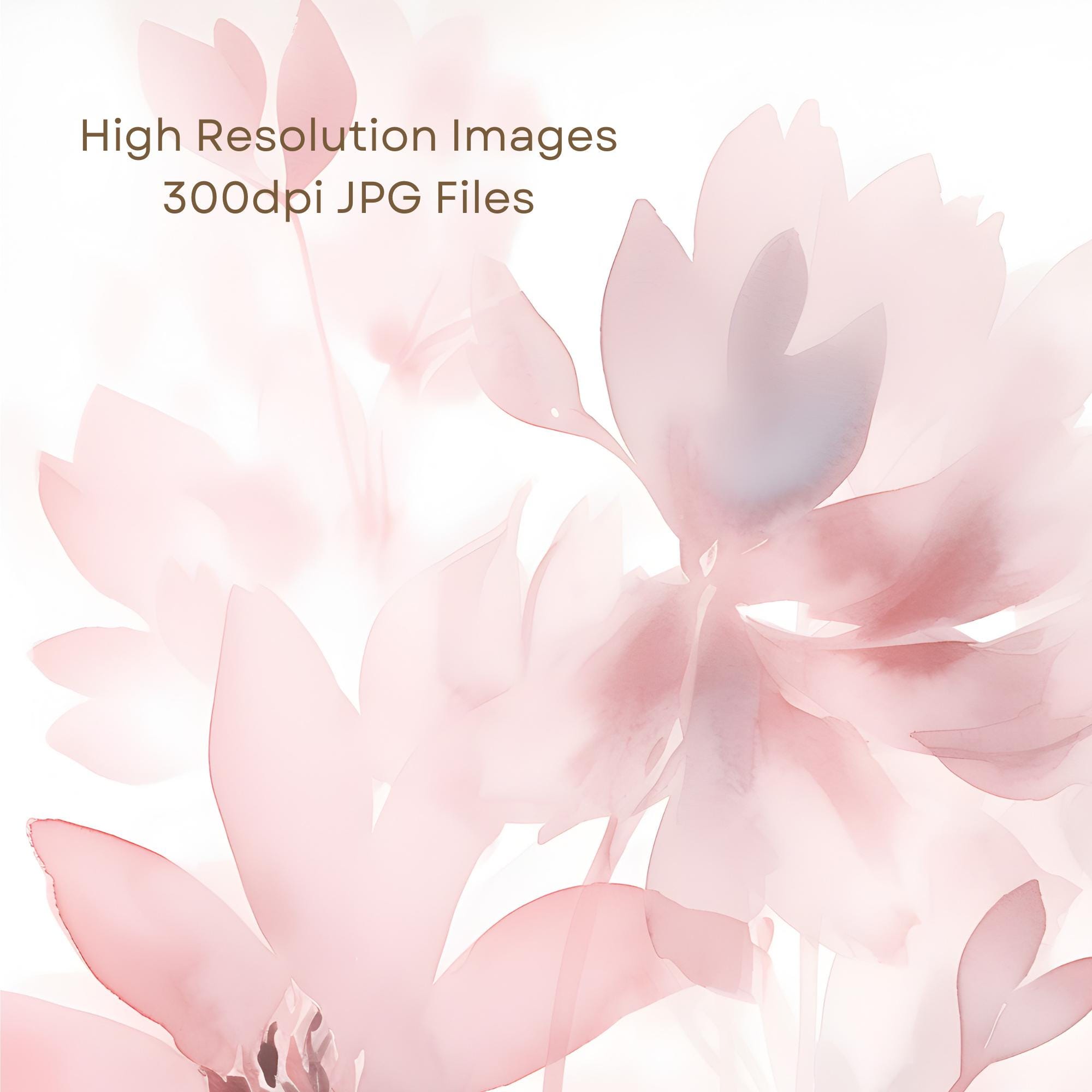 Watercolor Blush Botanicals Digital Paper, Pink Floral Texture Pack ...