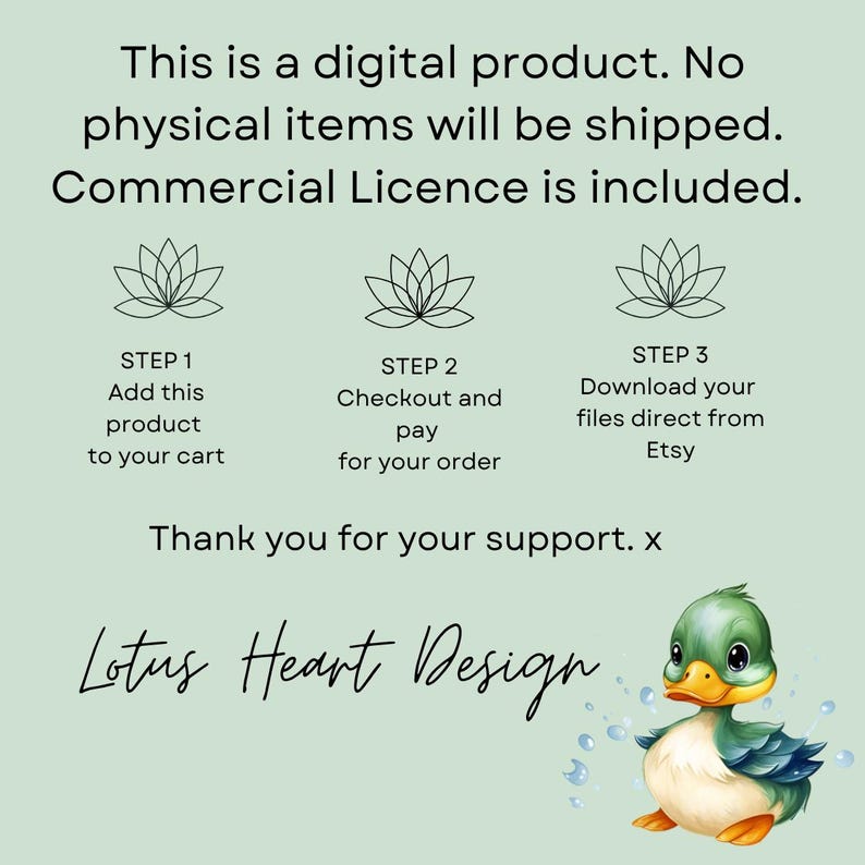 One Lucky Duck Clipart Bundle, Cute Kawaii Watercolor Duckling PNG ...