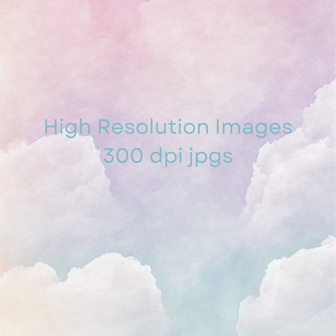 Watercolor Pink Clouds Digital Paper Texture Pack Backgrounds Wedding ...