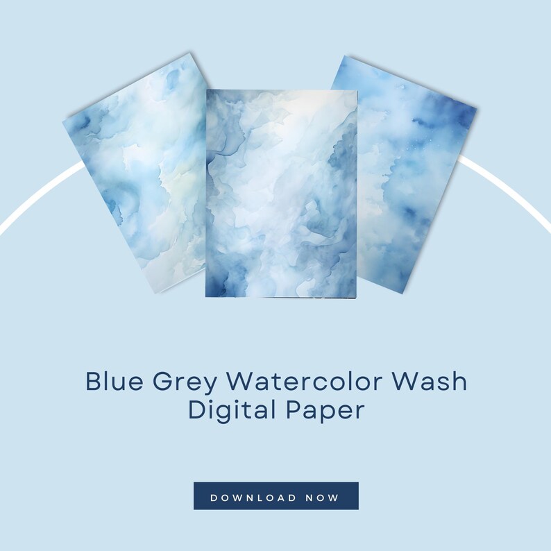 Watercolor Wash Blue Grey Digital Paper, Watercolor Dark Blue Texture ...