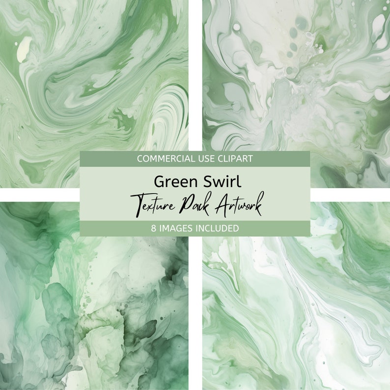Watercolor Green Swirl Digital Paper, Sage Green Ombre Texture Pack ...