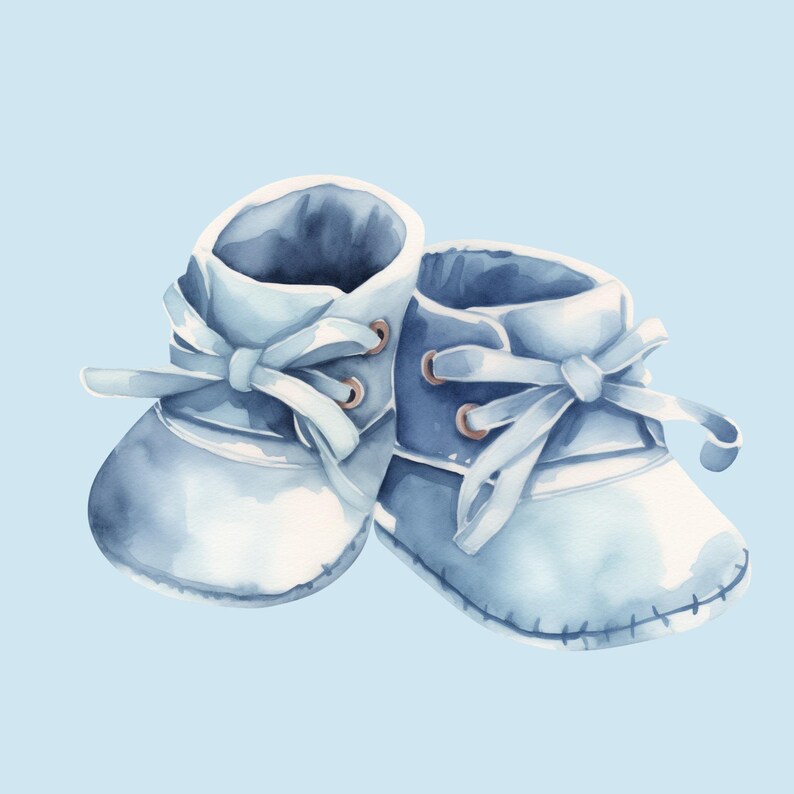 Baby Booties PNG Clipart Watercolor, Cute Baby Shower Party Invites ...