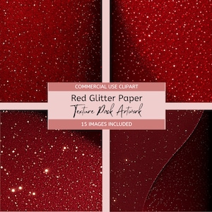Glitter Paper Red Digital Paper Texture Pack Backgrounds Wedding ...