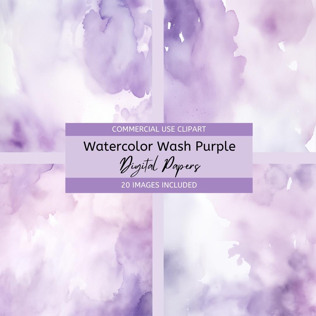 Watercolor Purple Wash Digital Paper Texture Pack Halloween Backgrounds ...