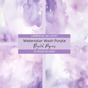 Watercolor Purple Wash Digital Paper Texture Pack Halloween Backgrounds ...
