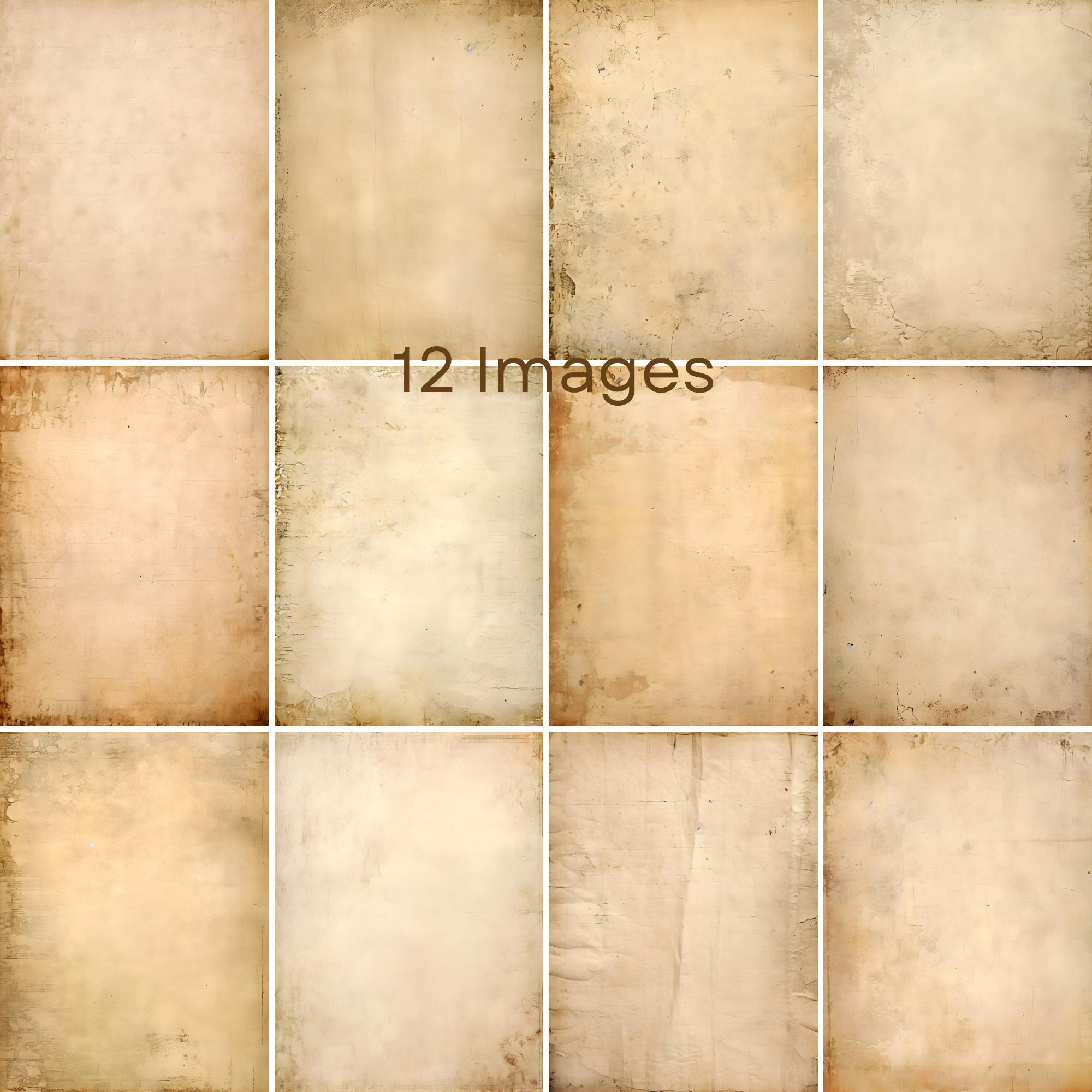 Vintage Aged Digital Paper, Antique Parchment Paper, Rustic Old Paper ...