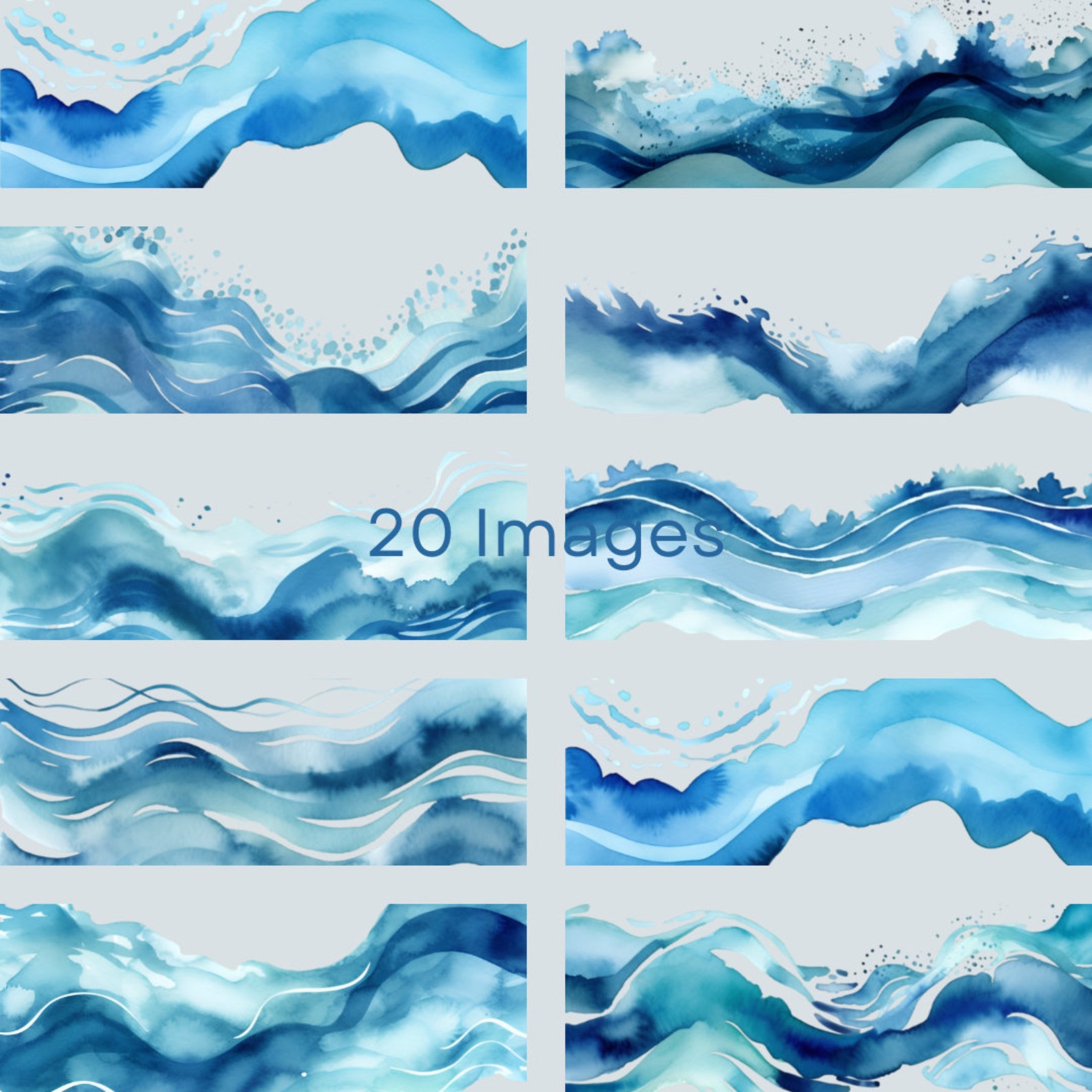 Watercolor Blue Wave Border Clipart Waves Transparent Background, High ...