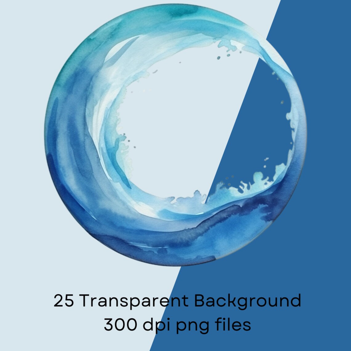 Blue Wave Border Clipart Waves Circular Transparent Background, High ...