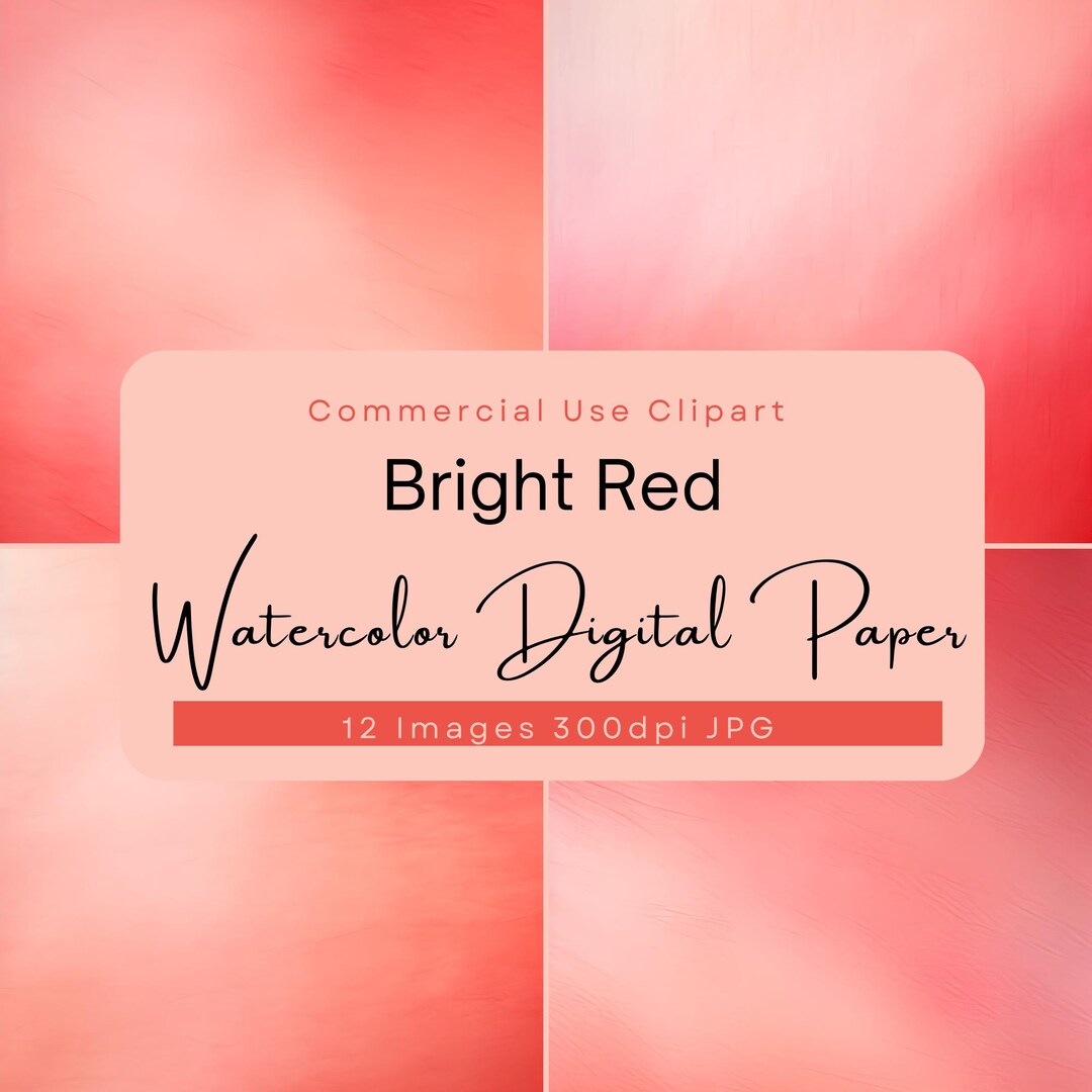 Red Gradient Digital Paper, Pastel Warm Ombre Texture, Romantic ...
