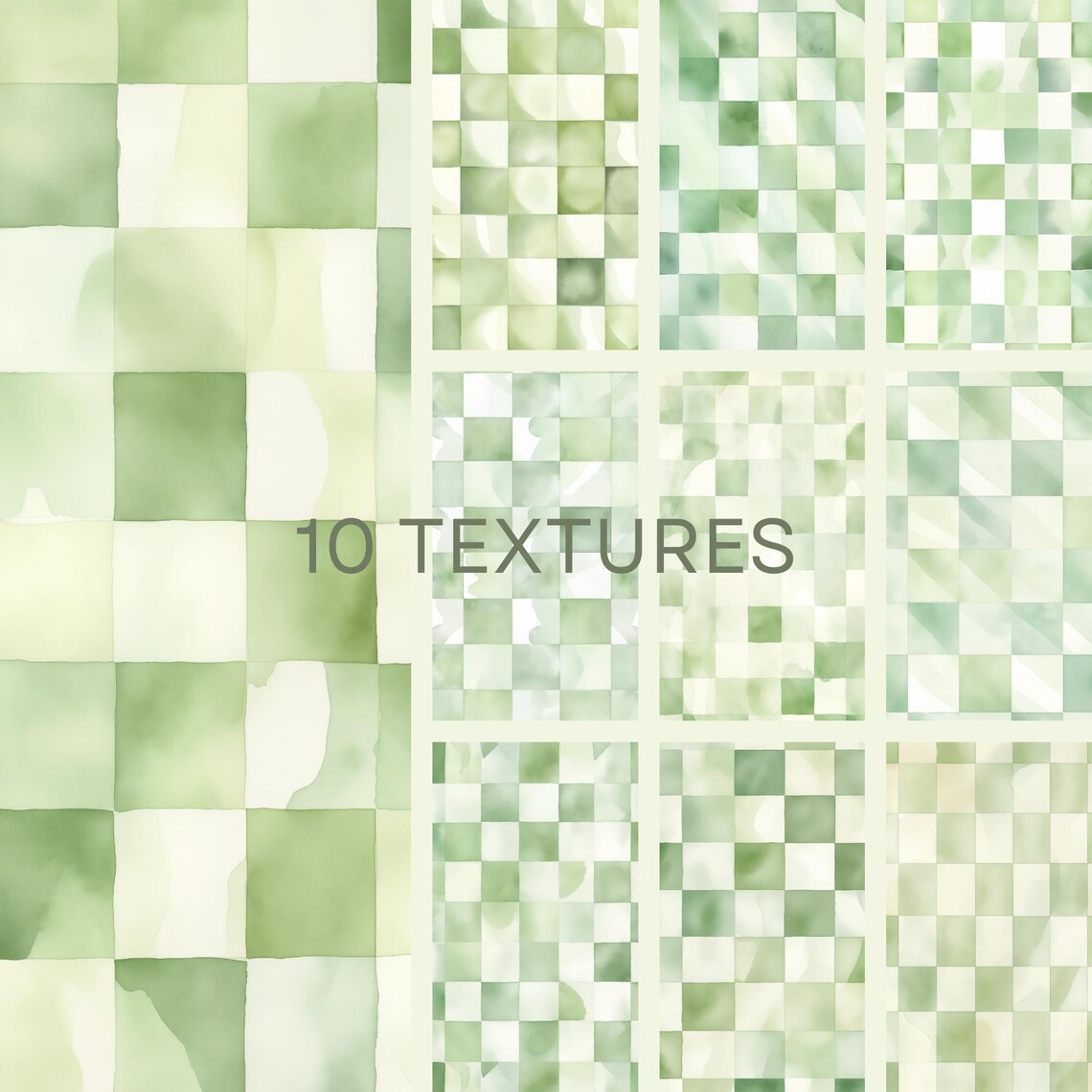 Watercolor Green Checkerboard Watercolor Wash Digital Paper Clipart ...