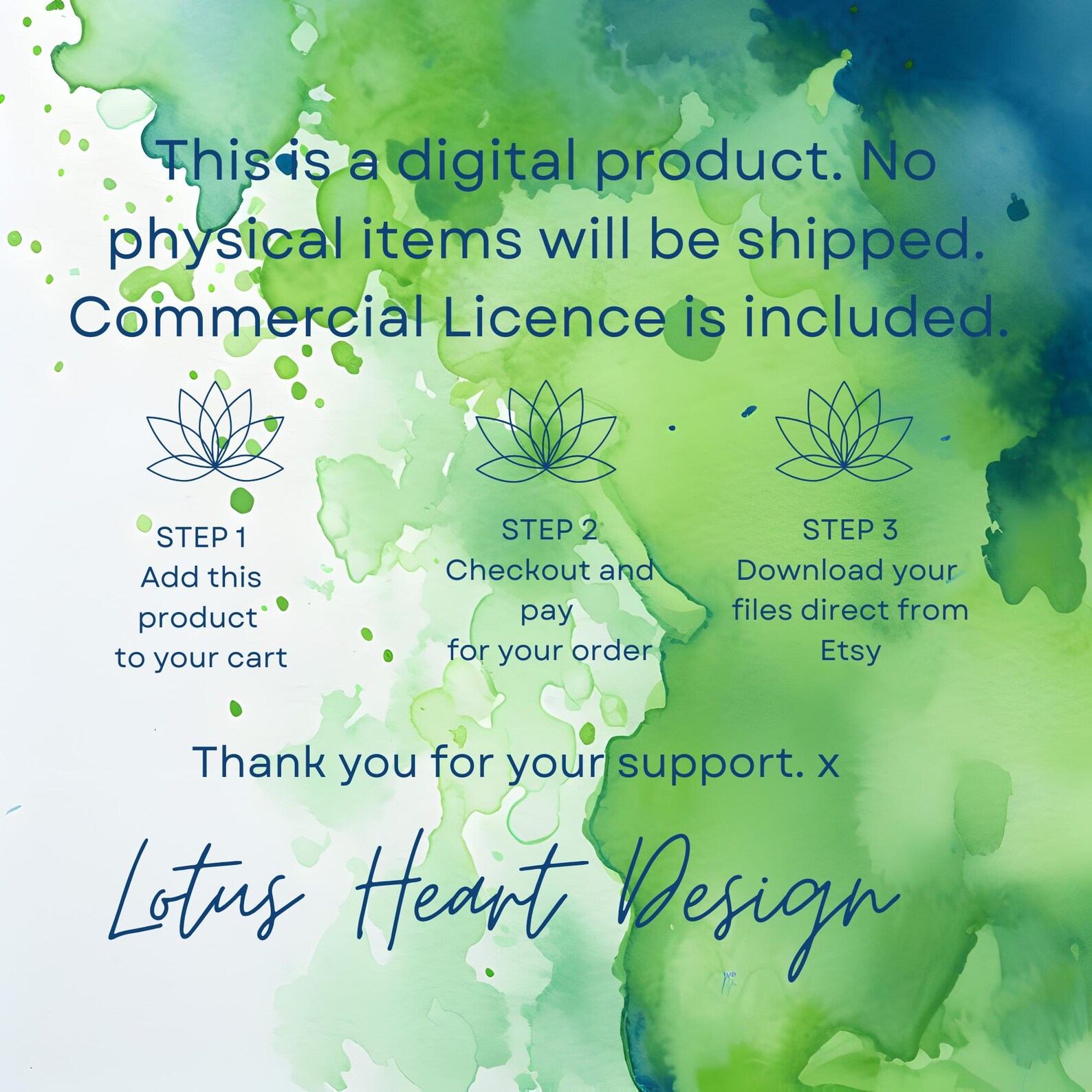 Blue Green Watercolor Digital Paper - Abstract Ink Splash Texture Pack ...