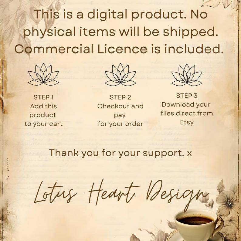 Vintage Coffee Digital Paper, Junk Journal Background Clipart, Rustic ...