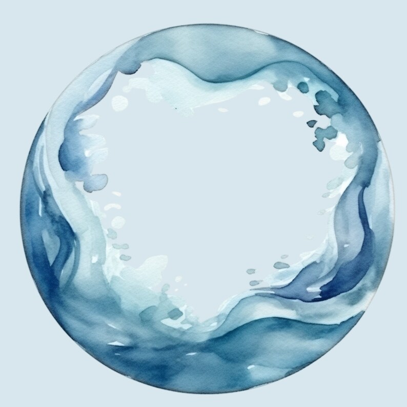 Blue Wave Border Clipart Waves Circular Transparent Background, High ...