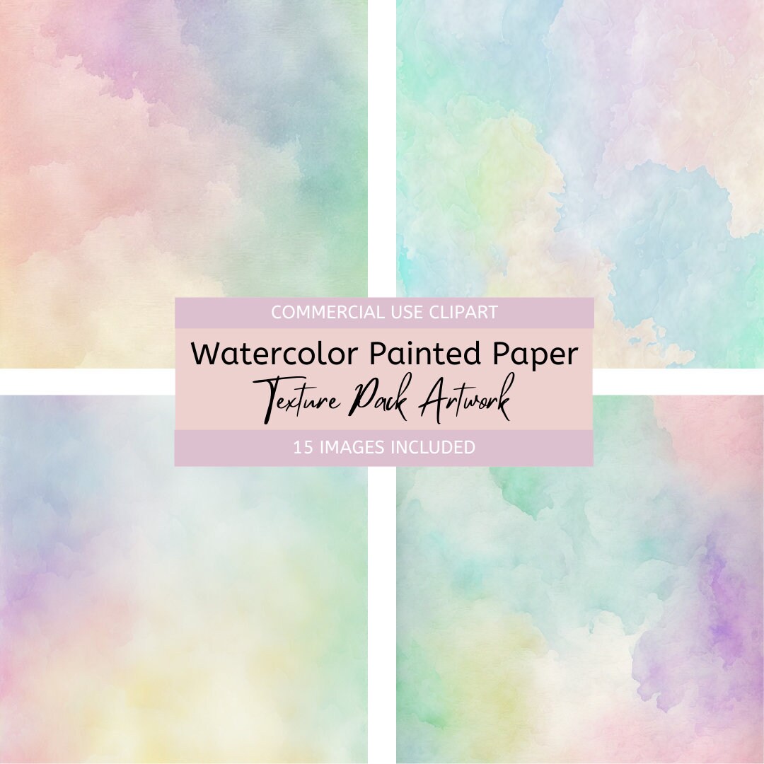 Watercolor Pastel Rainbow Watercolor Clouds Printable Instant Download ...