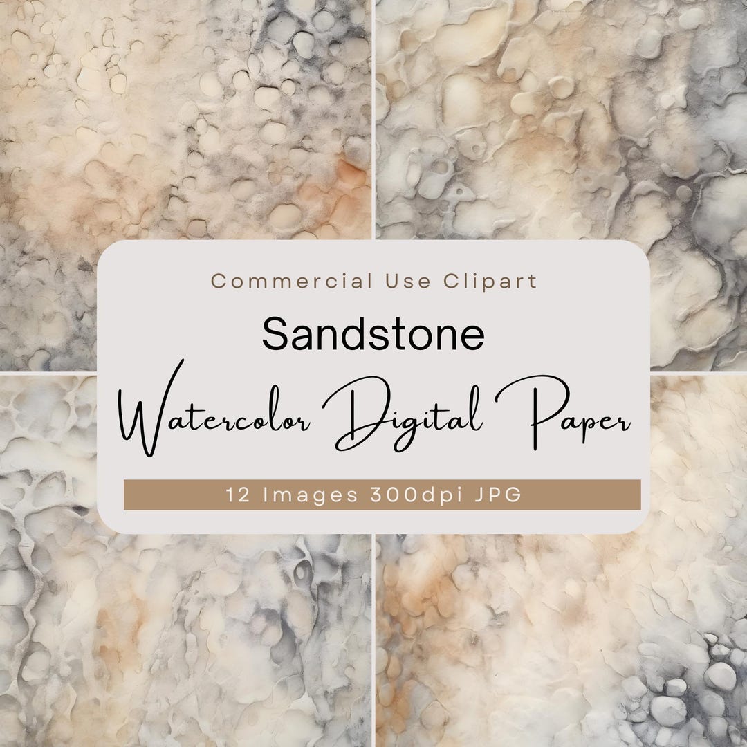 Neutral Stone Texture Digital Paper, Abstract Sandstone Pattern ...
