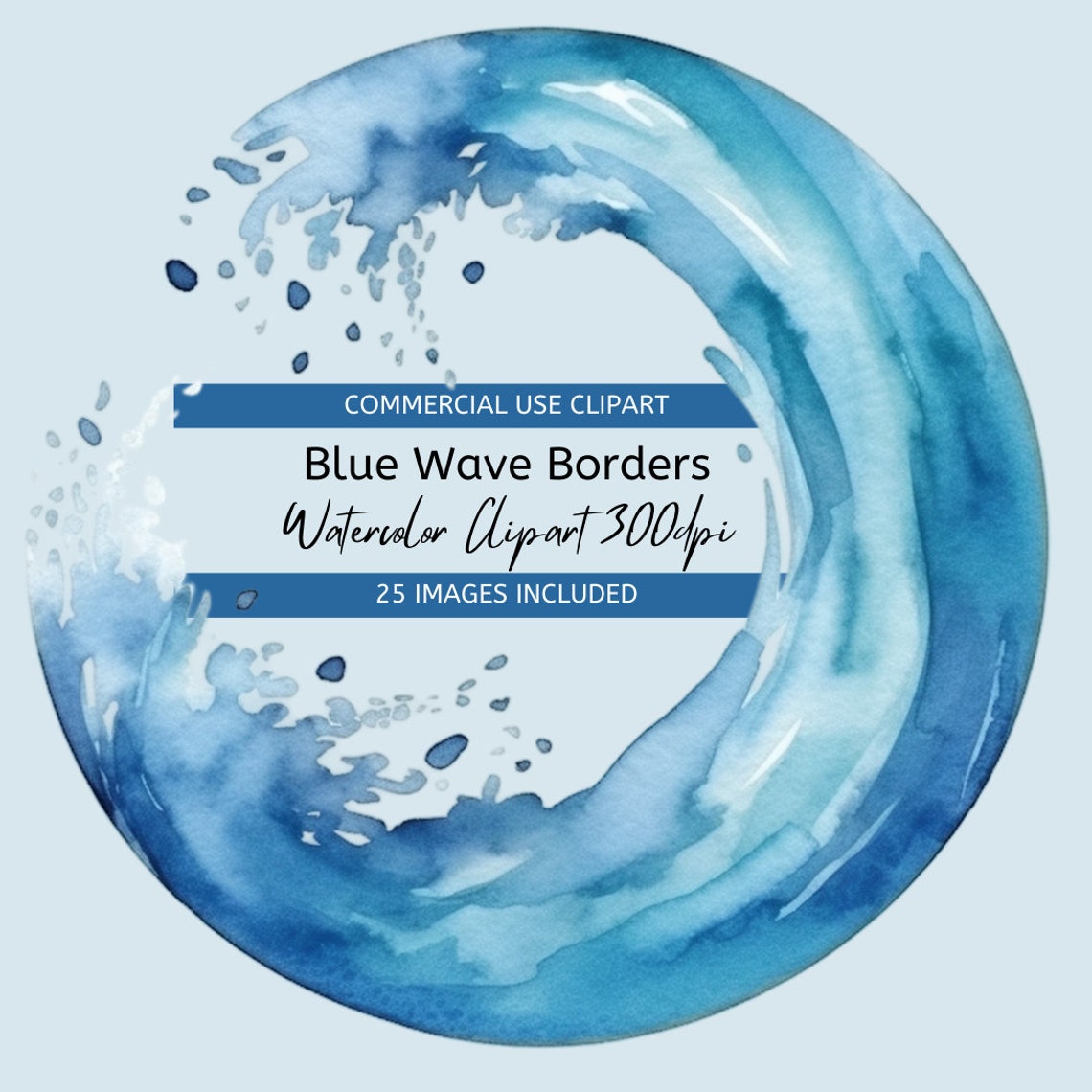 Blue Wave Border Clipart Waves Circular Transparent Background, High ...