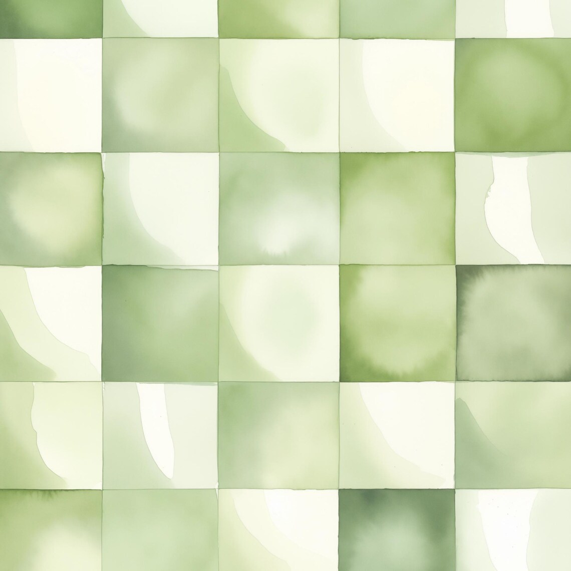 Watercolor Green Checkerboard Watercolor Wash Digital Paper Clipart ...