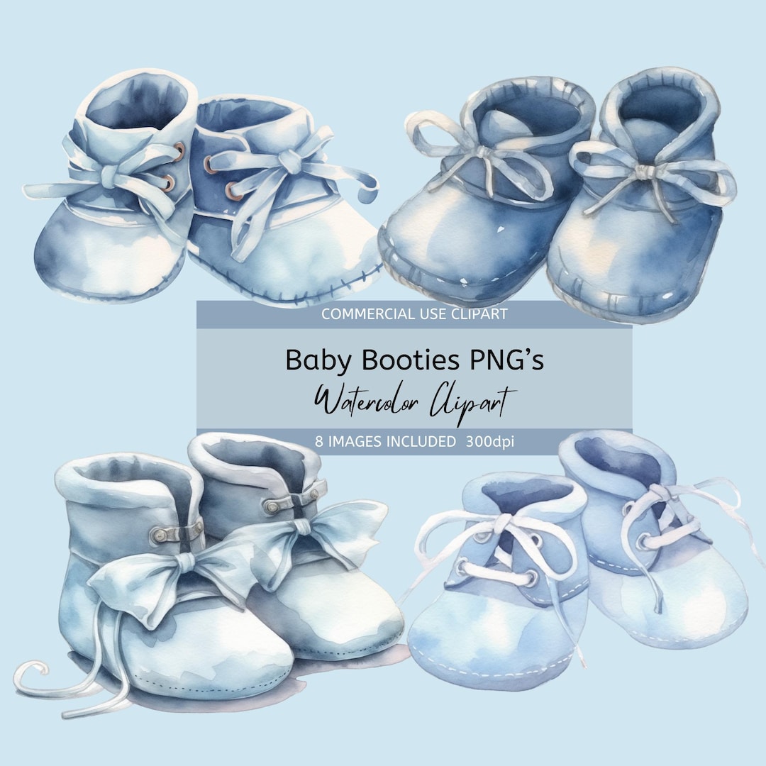 Baby Booties PNG Clipart Watercolor, Cute Baby Shower Party Invites ...