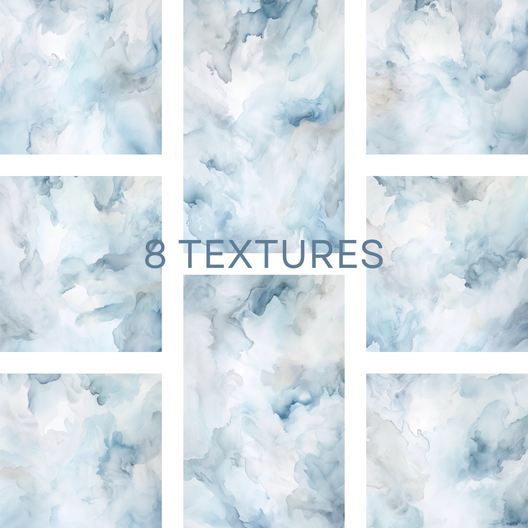 Texture Pack Watercolor Blue Wash, Clipart, Digital Paper, Backgrounds ...