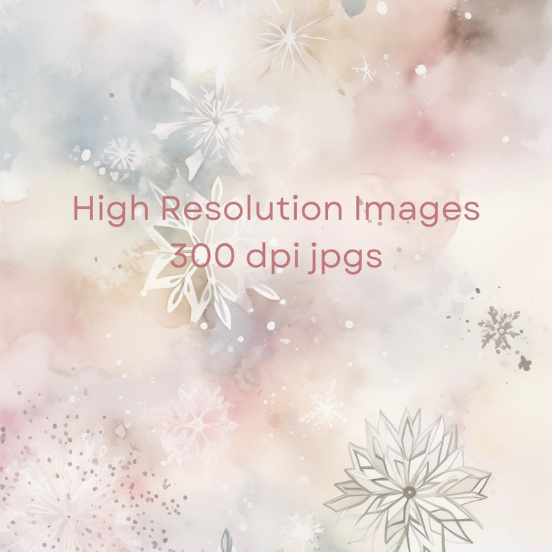 Watercolor Soft White Snowflakes Digital Paper, Winter Texture Pack ...