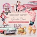 Sock Hop Clipart, Watercolor 1950s Diner Clip Art, Fifties Dance ...
