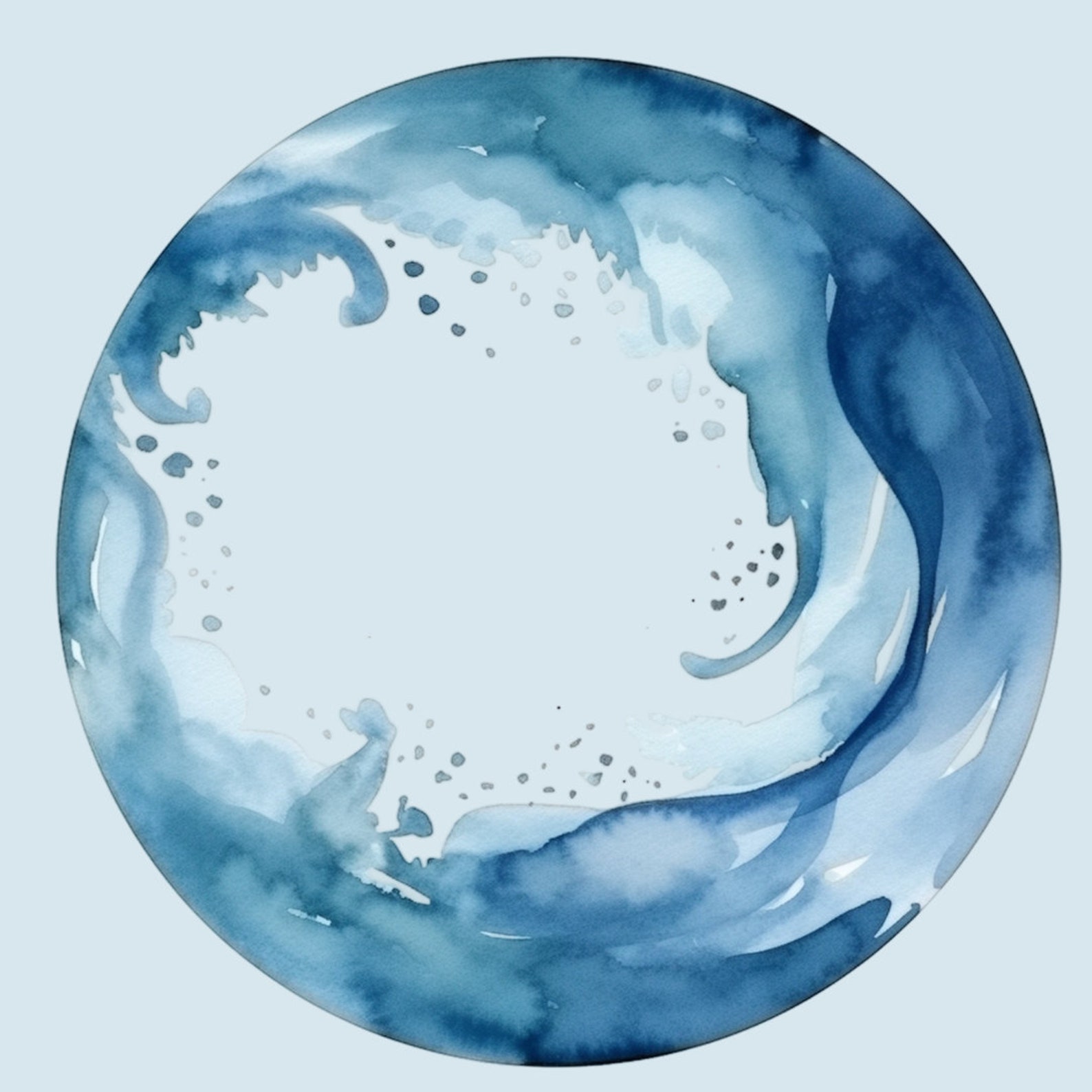 Blue Wave Border Clipart Waves Circular Transparent Background, High ...