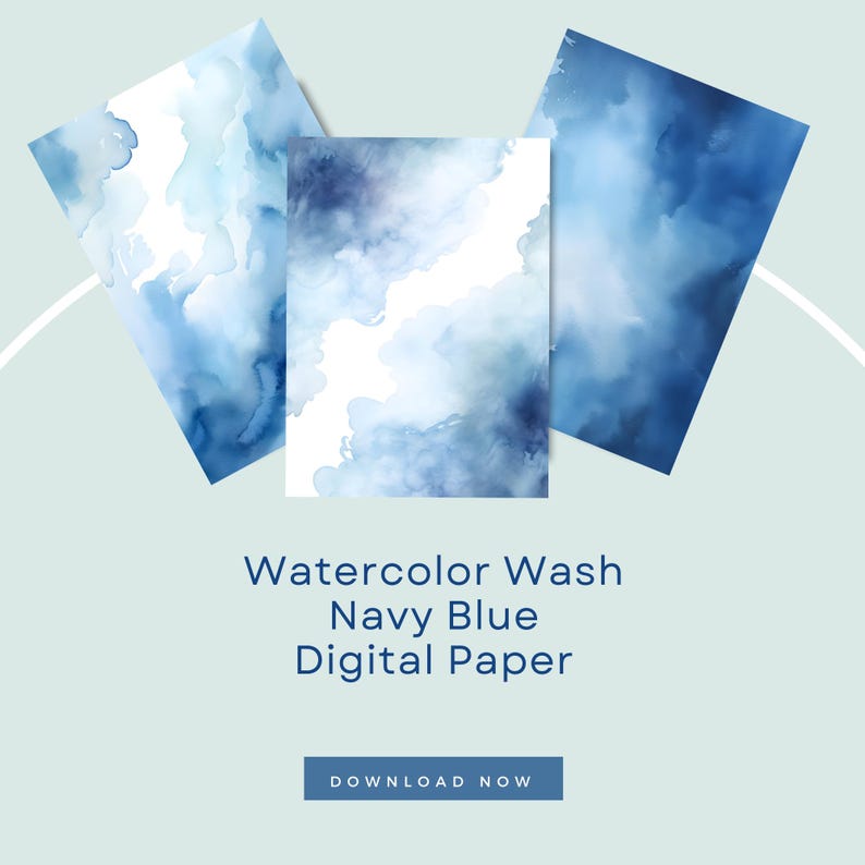 Watercolor Wash Navy Blue Digital Paper, Dark Blue Texture Pack, Stormy ...
