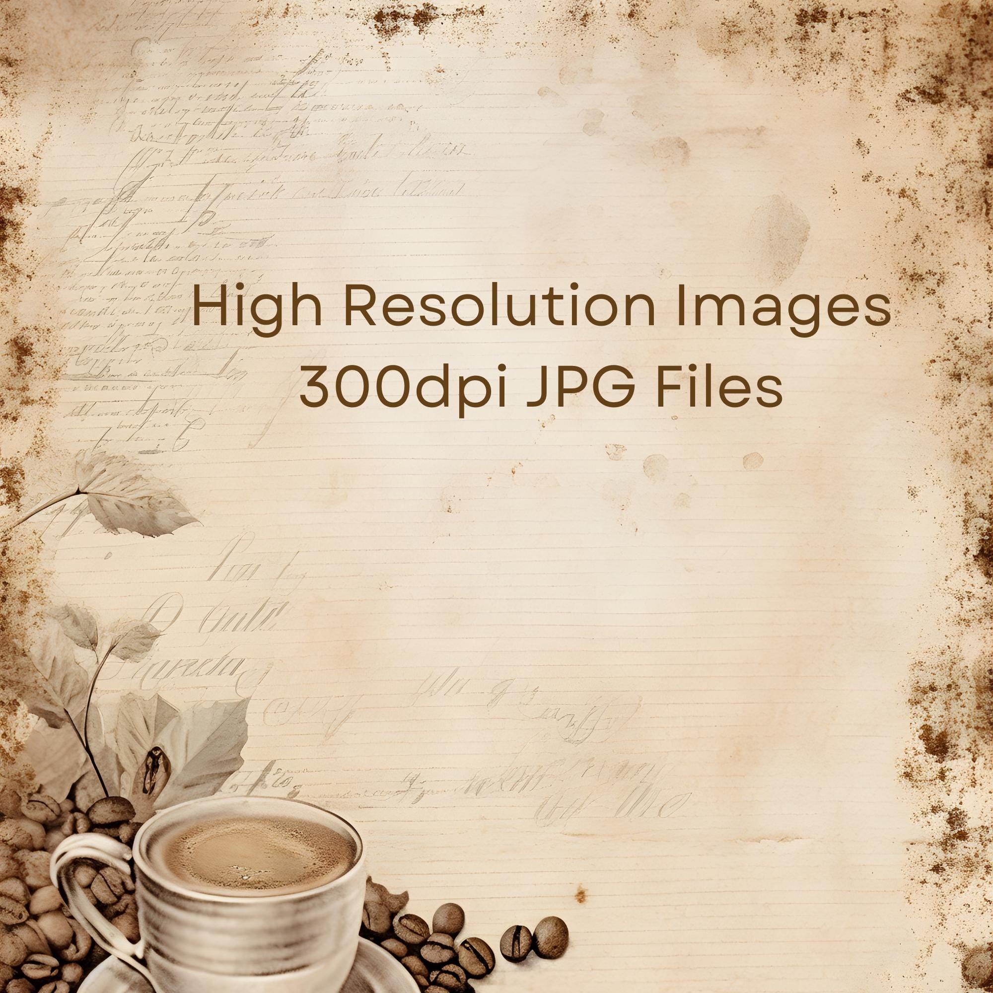 Vintage Coffee Digital Paper, Junk Journal Background Clipart, Rustic ...
