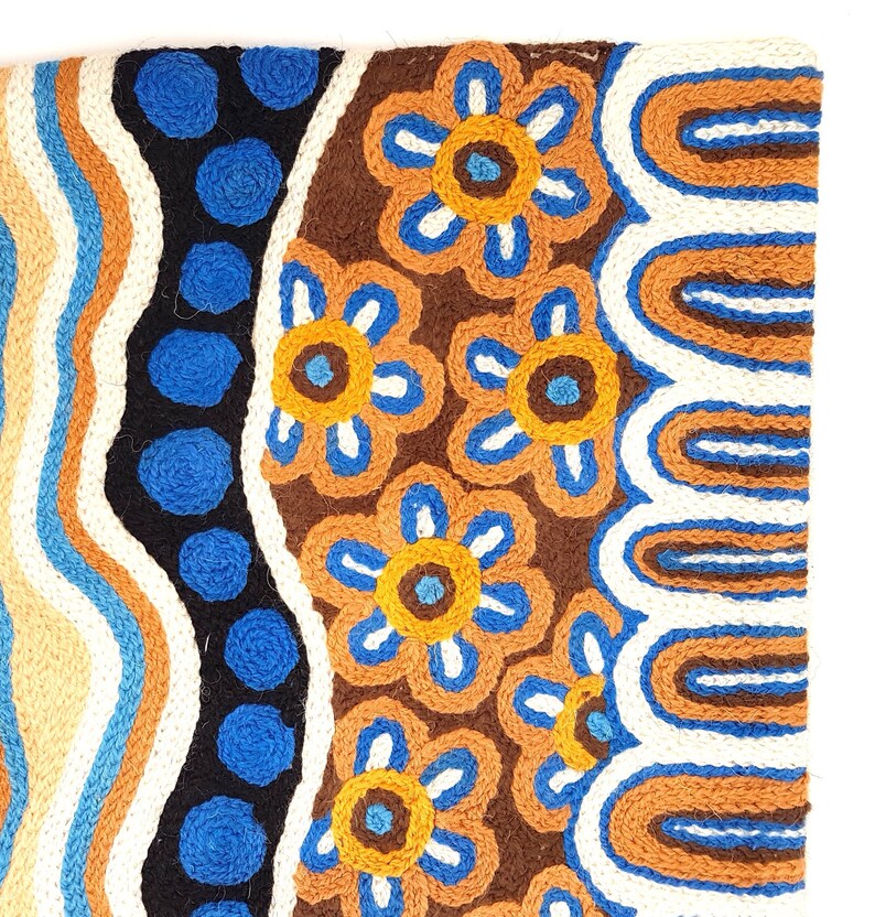 Cushion Cover 40 Cm Aboriginal Design Wool Chainstitch - Etsy