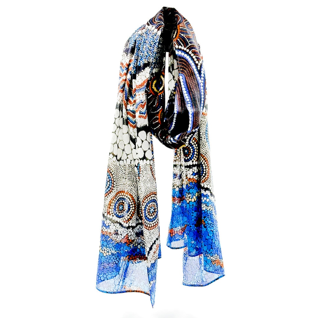 Scarf, Aboriginal, Art, Organic Cotton, Bianca Gardiner Dodd, NSW ...