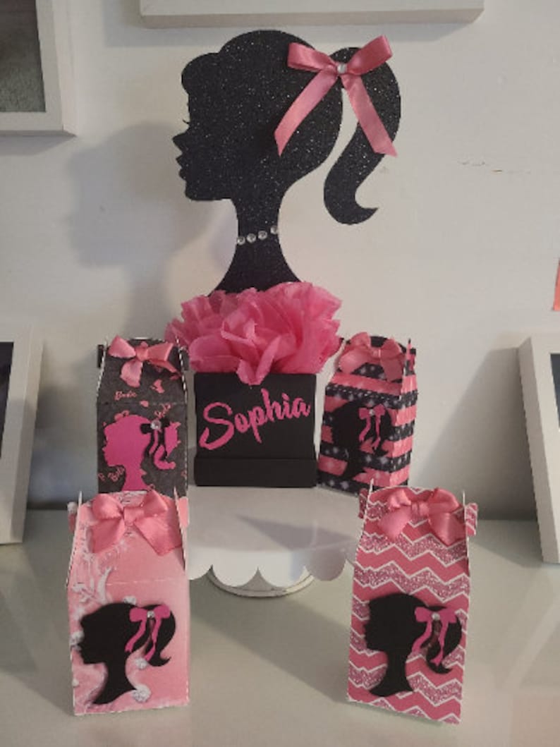 Barbi Doll Table Centerpiece Box With Name (double Sided) 6x6 Box - Etsy