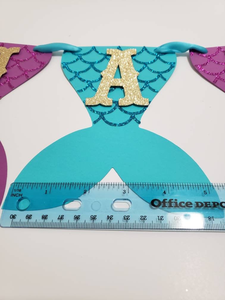 Mermaid Tail Banner, Happy Birthday Mermaid Banner - Etsy