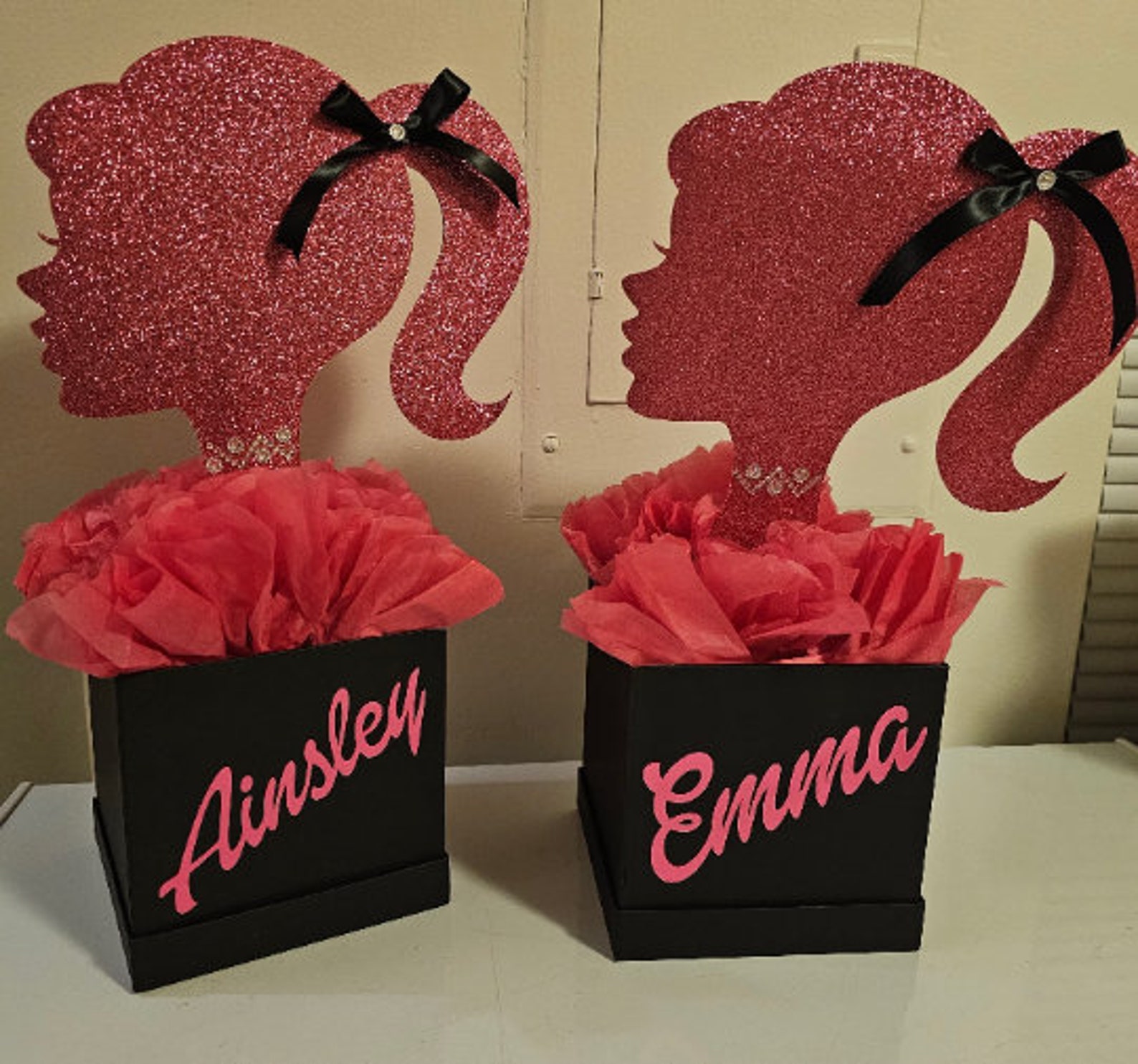 Barbi Doll Table Centerpiece Box With Name double Sided 6x6 Box - Etsy