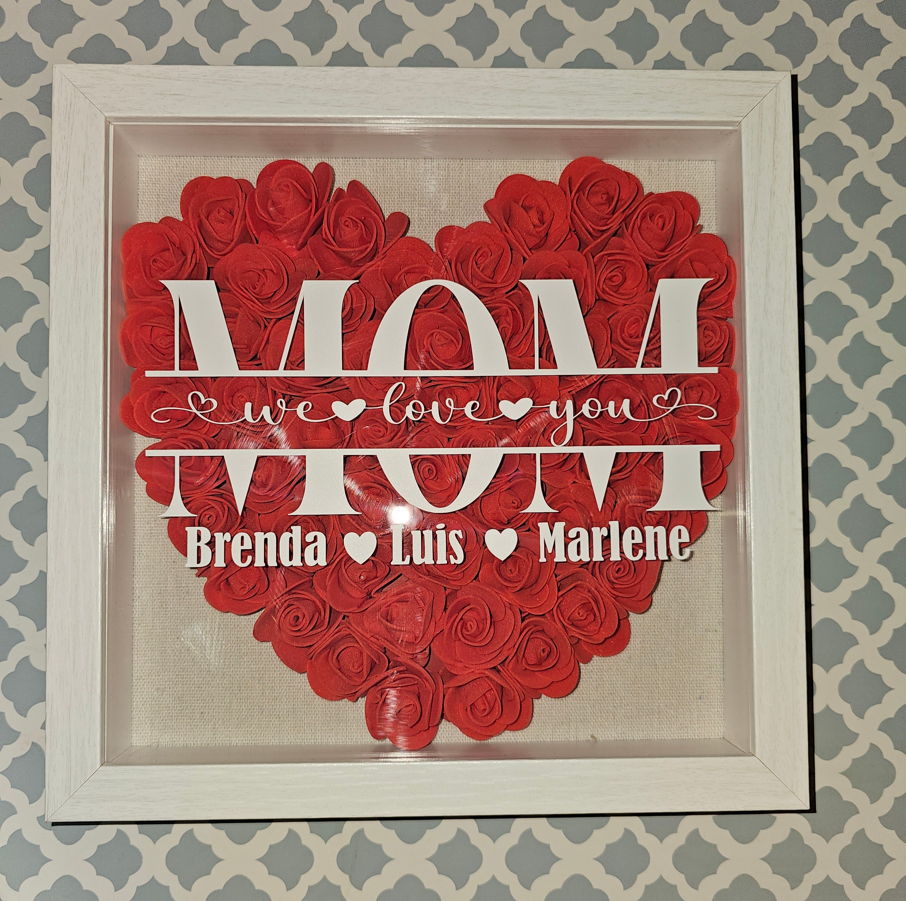 Rose Shadow Box, Frame Box, Memory Frame, Birthday, Anniversary, Mom's ...