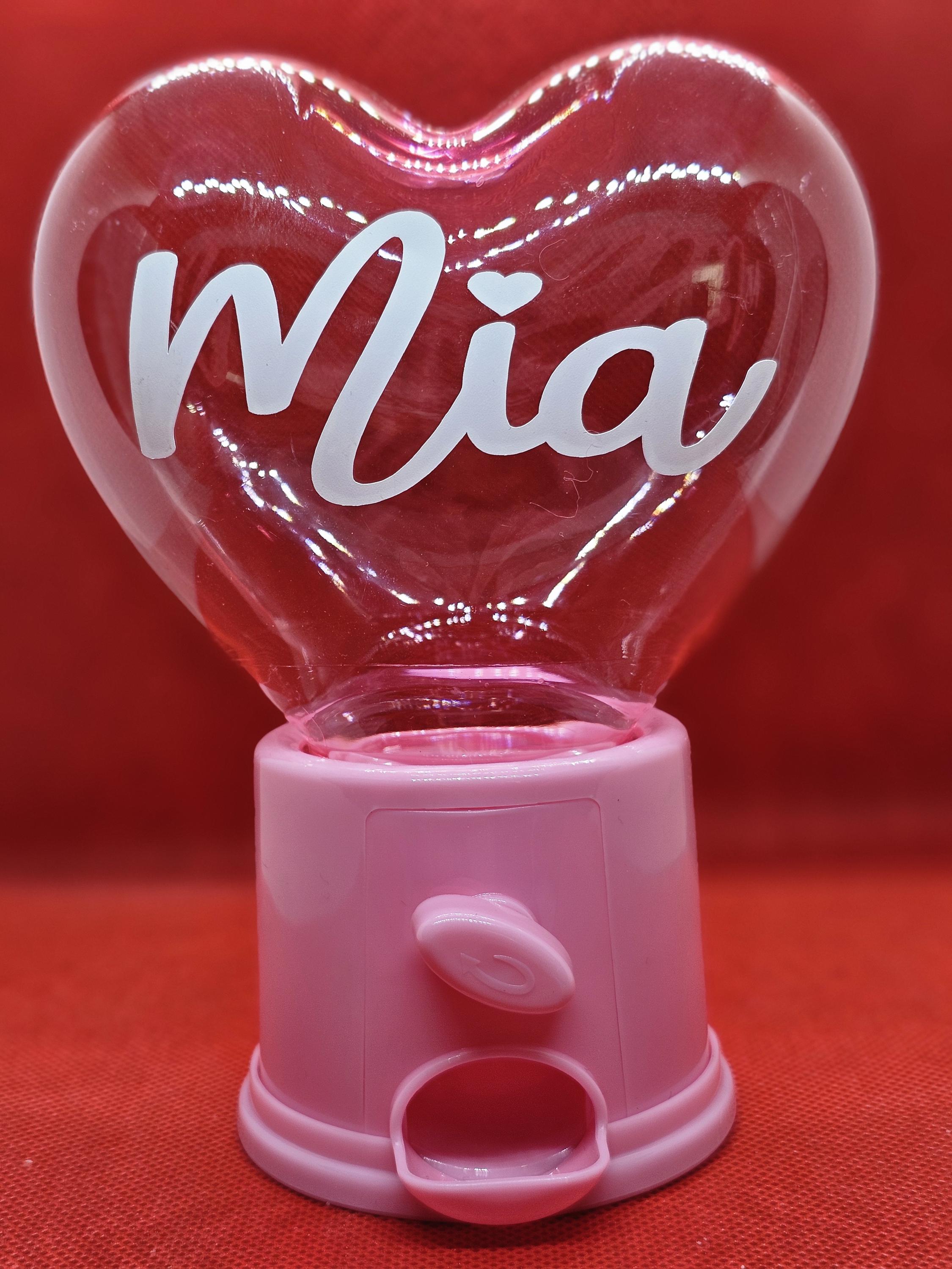 Mini Personalized Valentine Candy Heart Dispensers. Gumball Machines ...