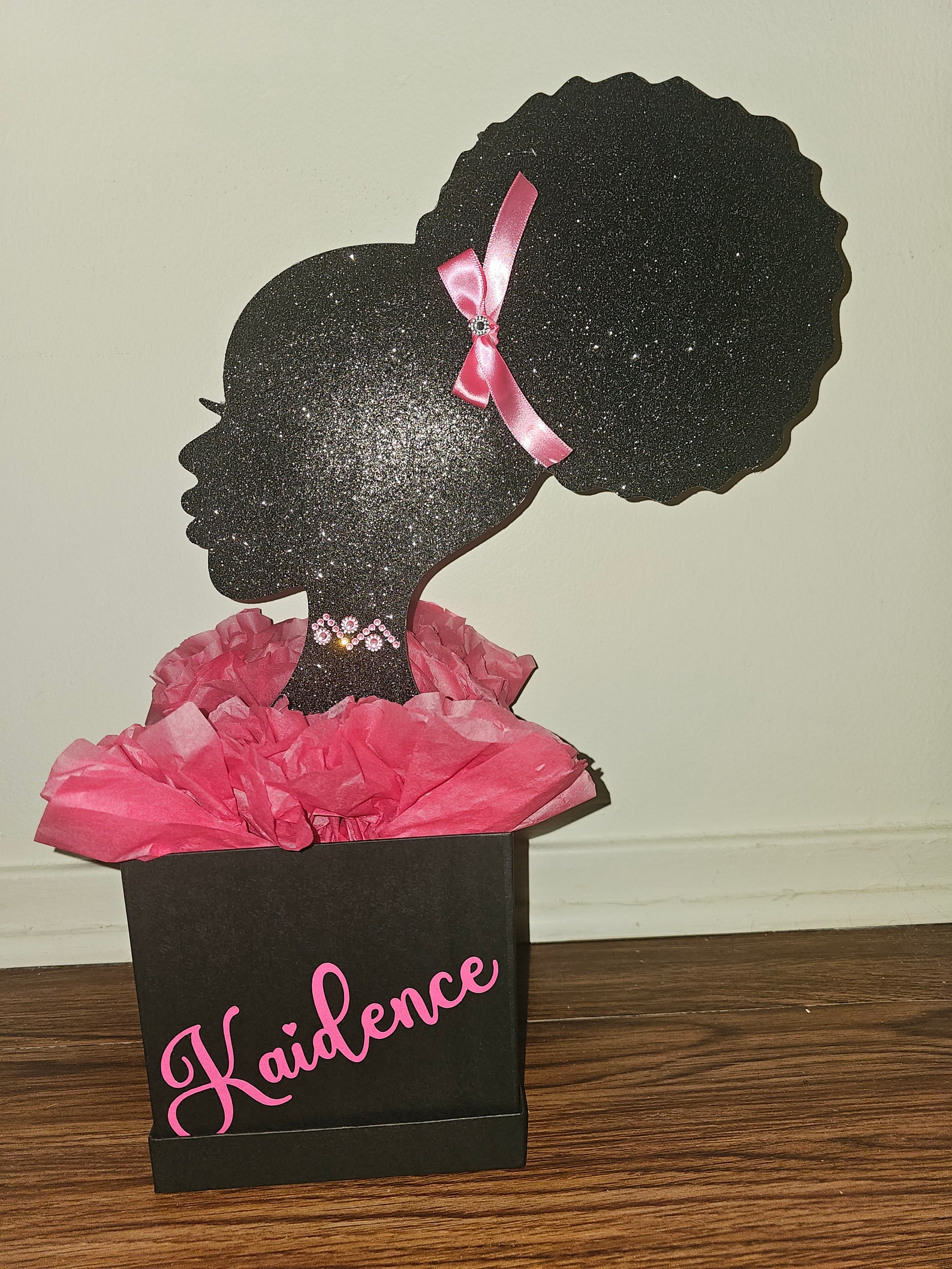Afro Barbi Doll Table Centerpiece Box With Name(6x6 Box) - Etsy