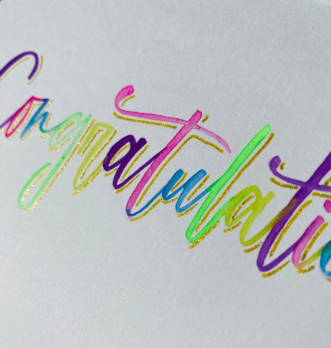 Hand Painted Congratulations Card - Etsy