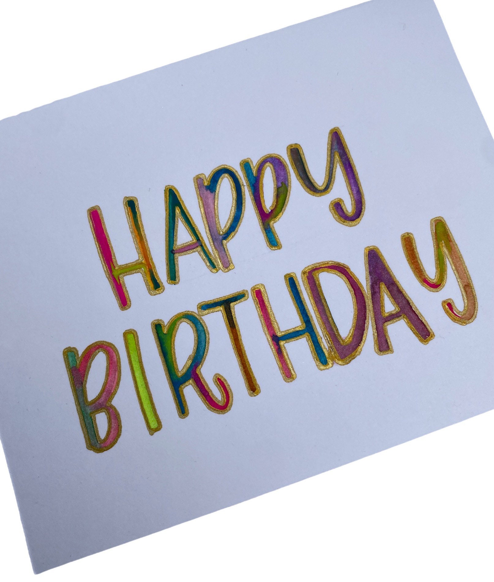 Hand Painted Birthday Card | Hand Painted Custom Card - Etsy