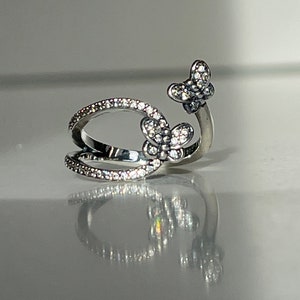 Pandora sparkling butterfly open ring store